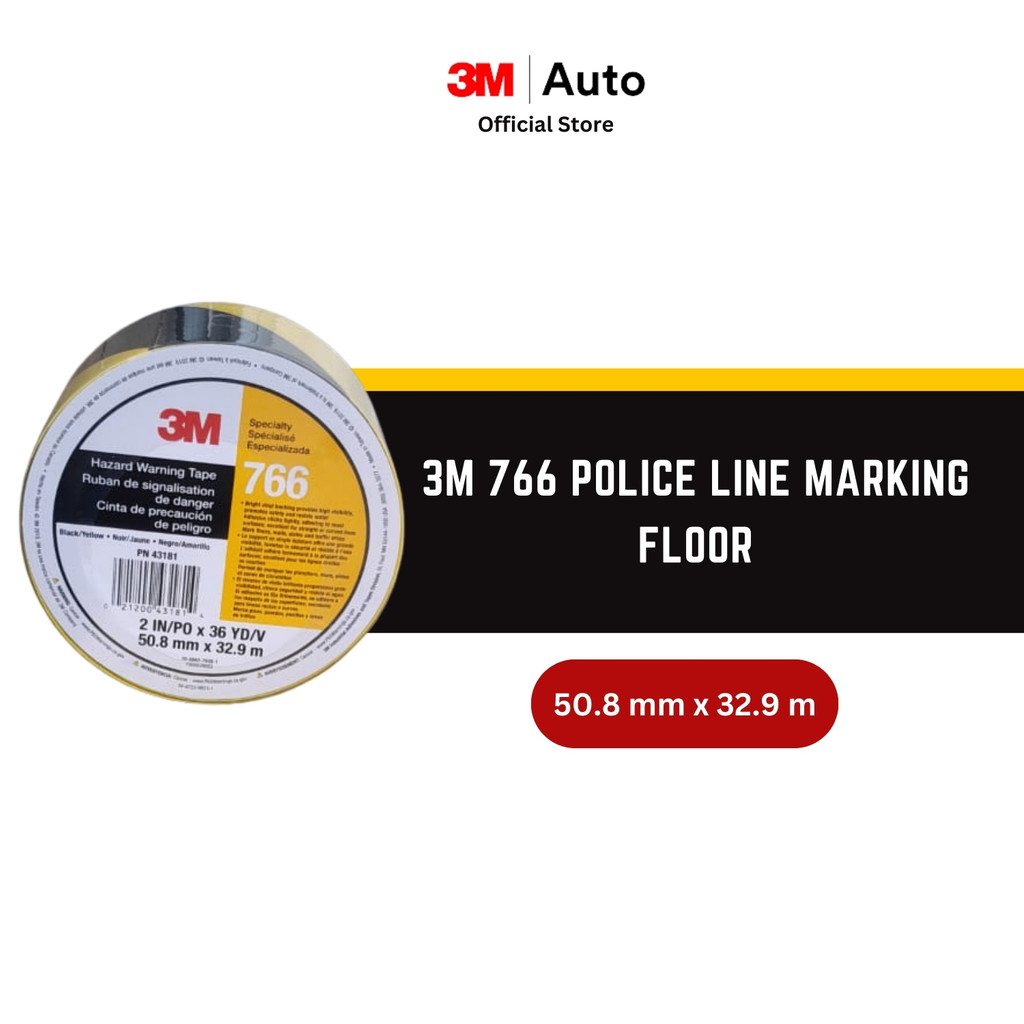 Jual 3M 766 Lakban Police Line Tape Marking Floor Hitam Kuning - 48mm x 33m | Shopee Indonesia