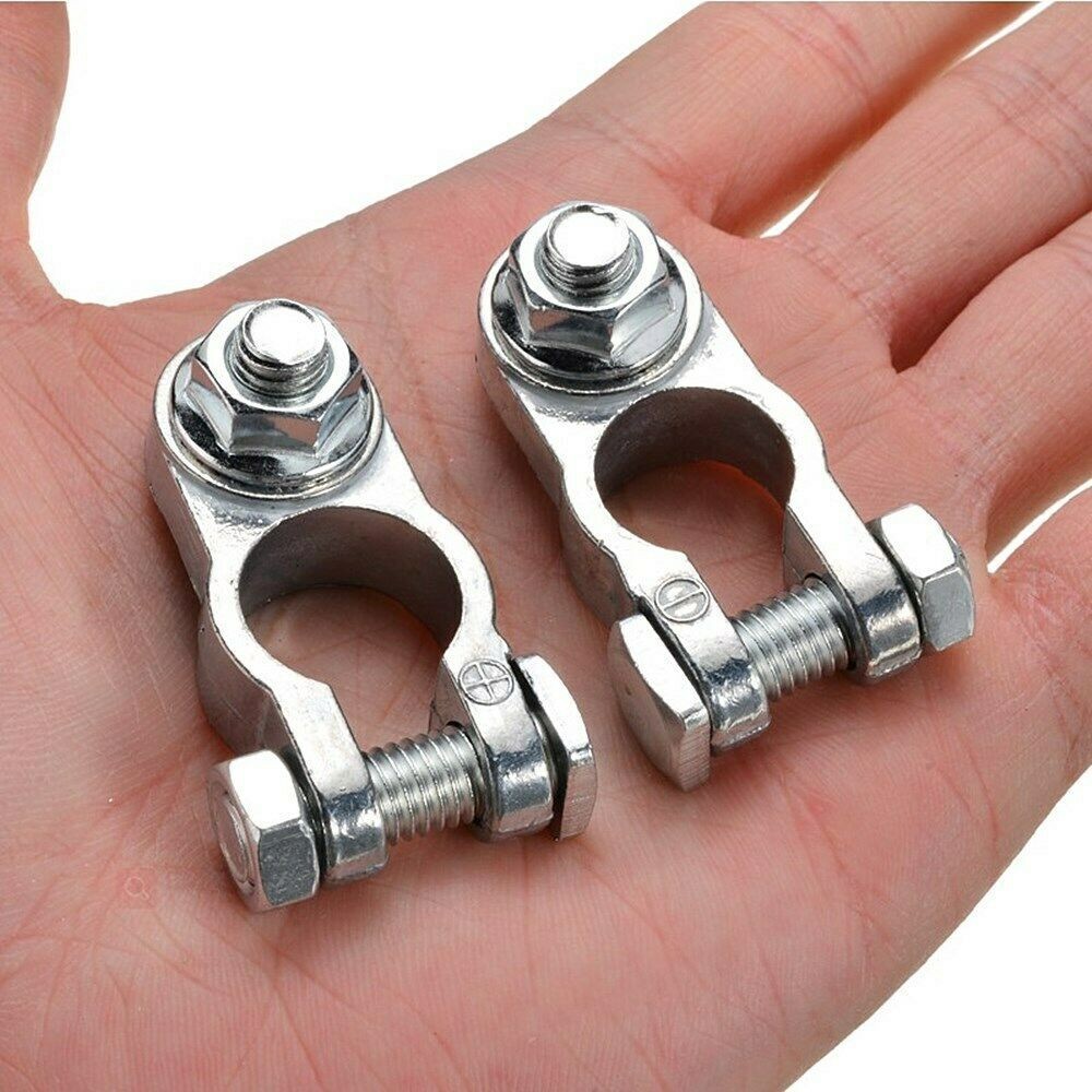 Jual 1Pair Car Battery Terminal Clamps Adjustable Conductive Caps Heavy ...