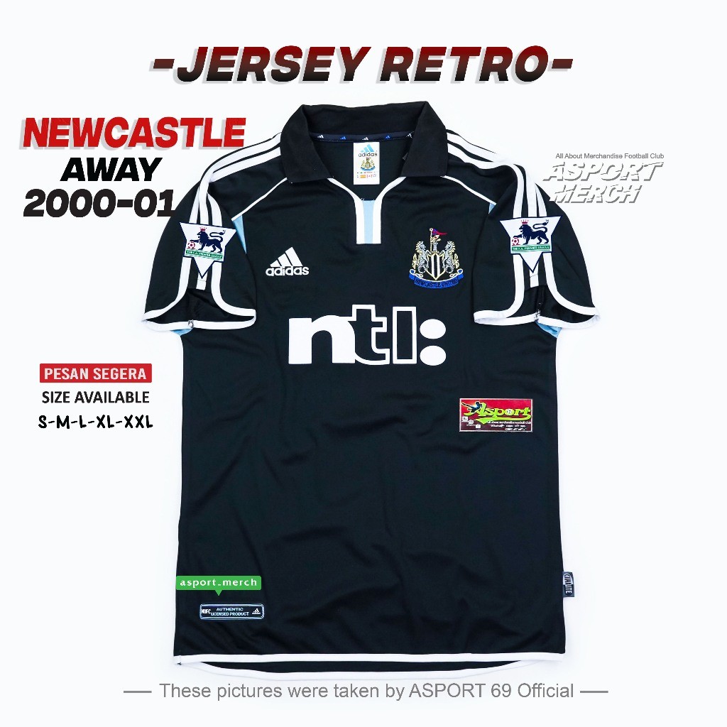 Jual JERSEY NEWCASTLE RETRO AWAY 2000 2001 JERSEY RETRO NEWCASTLE AWAY ...
