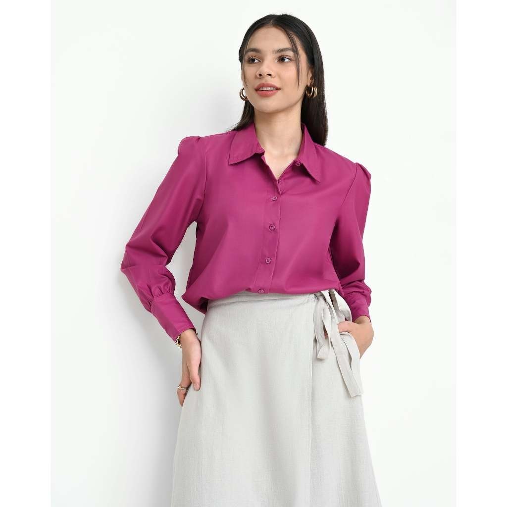 Jual Geulis.id GISELLA TOP BASIC COLOR KEMEJA PUTIH / KEMEJA KERJA / KEMEJA ANTIKUSUT | Shopee ...