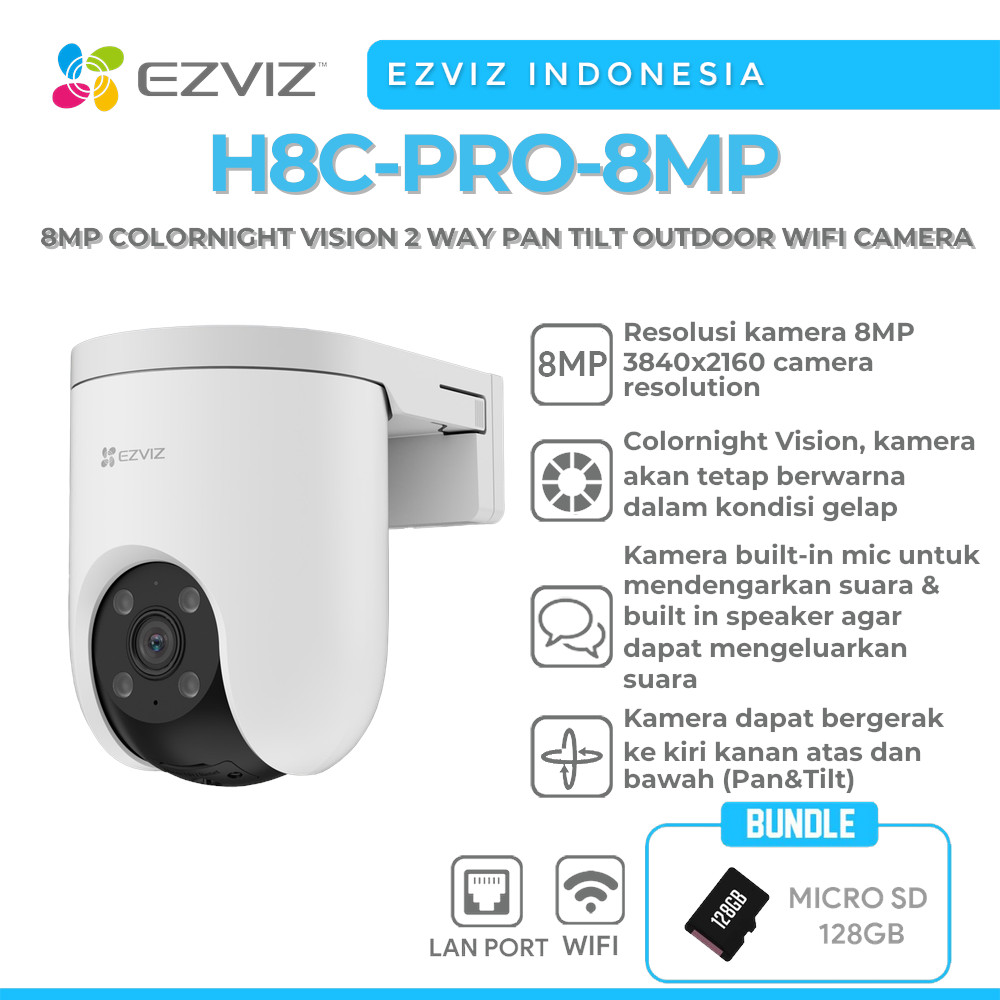 Jual EZVIZ H8C-PRO-8MP 8MP COLORNIGHT VISION 2 WAY PAN TILT OUTDOOR ...