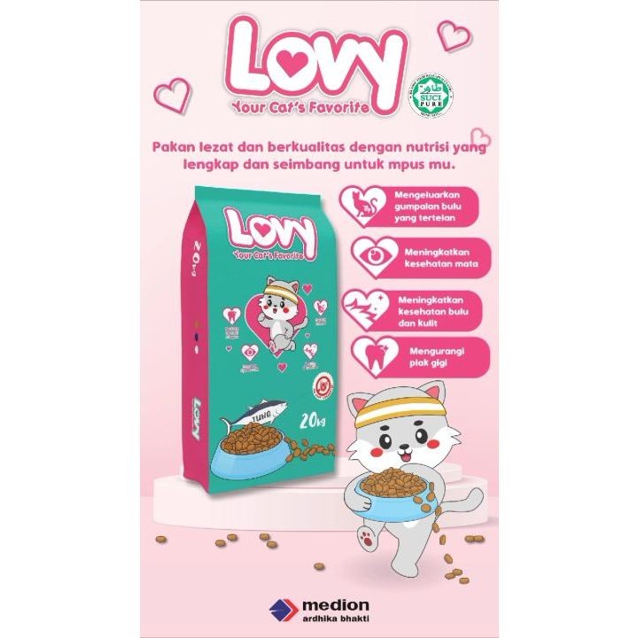 Jual LOVY PAKAN KUCING 1KG DRY FOOD | Shopee Indonesia