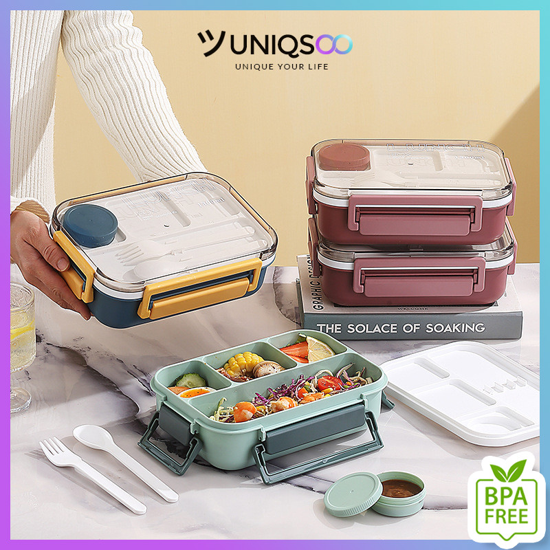 Jual UNIQSOO Lunch Box BPA FREE Kotak Bekal Anti Tumpah 4 Sekat 1300ml Kotak makan Wadah Bekal ...
