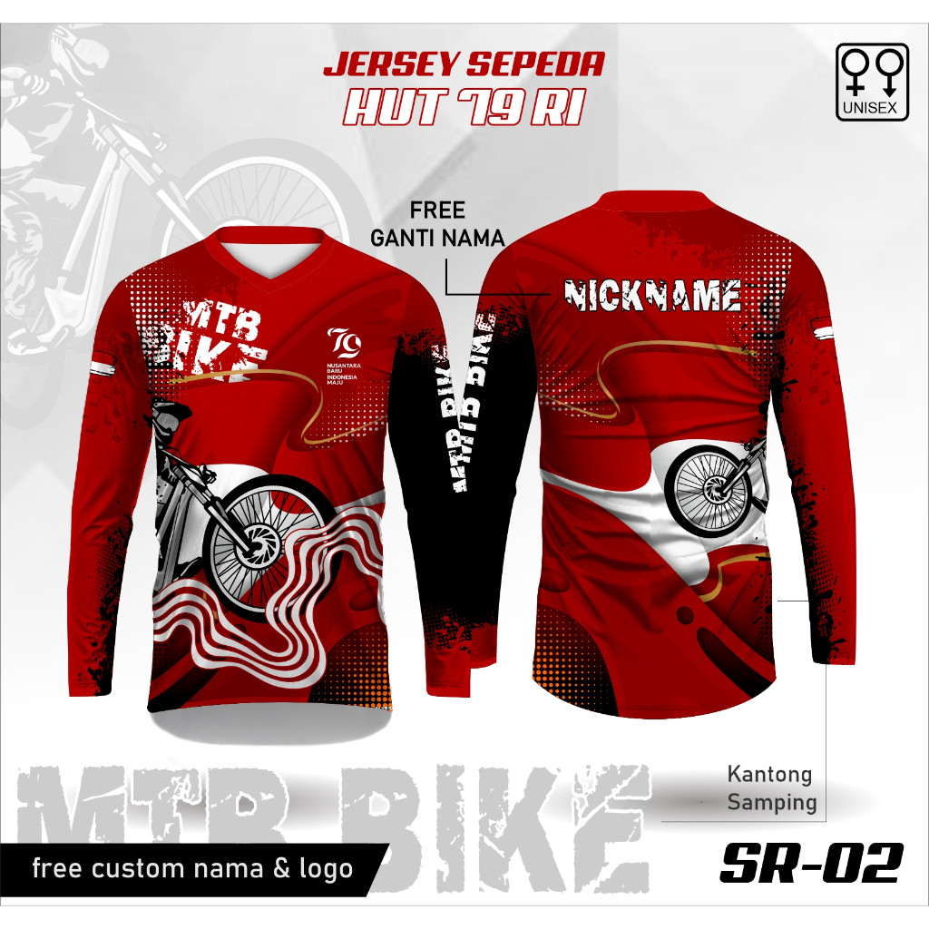 Jual Baju sepeda 17san ke 79 jersey bike mtb kaos hut ri kemerdekaan ...