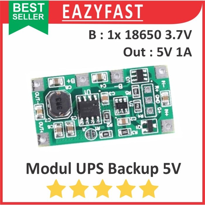 Jual Modul Mini UPS DC 5V 5 V Volt 1A 18650 Emergency Power Supply ...