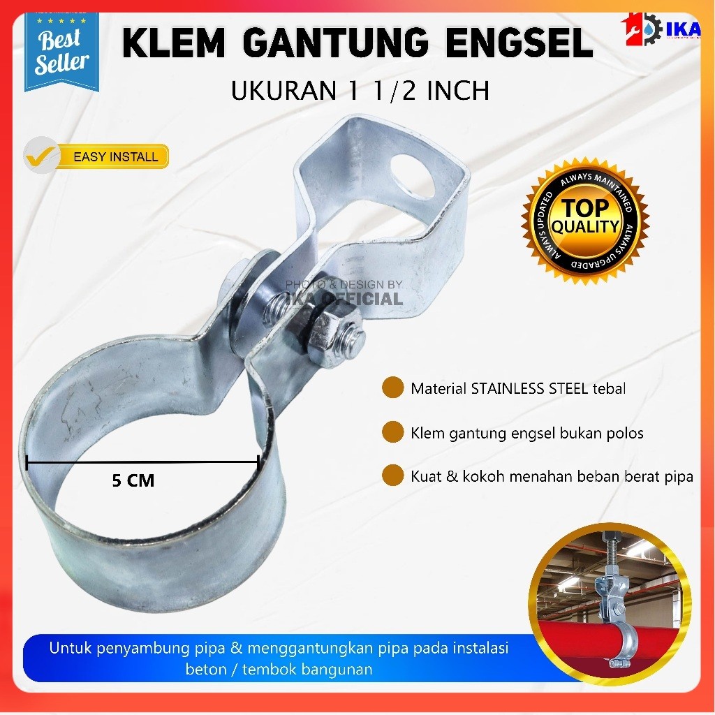 Jual Klem gantung 1 1/2" ( polos ) | hanger clamp klem pipa gantung 1-1 ...
