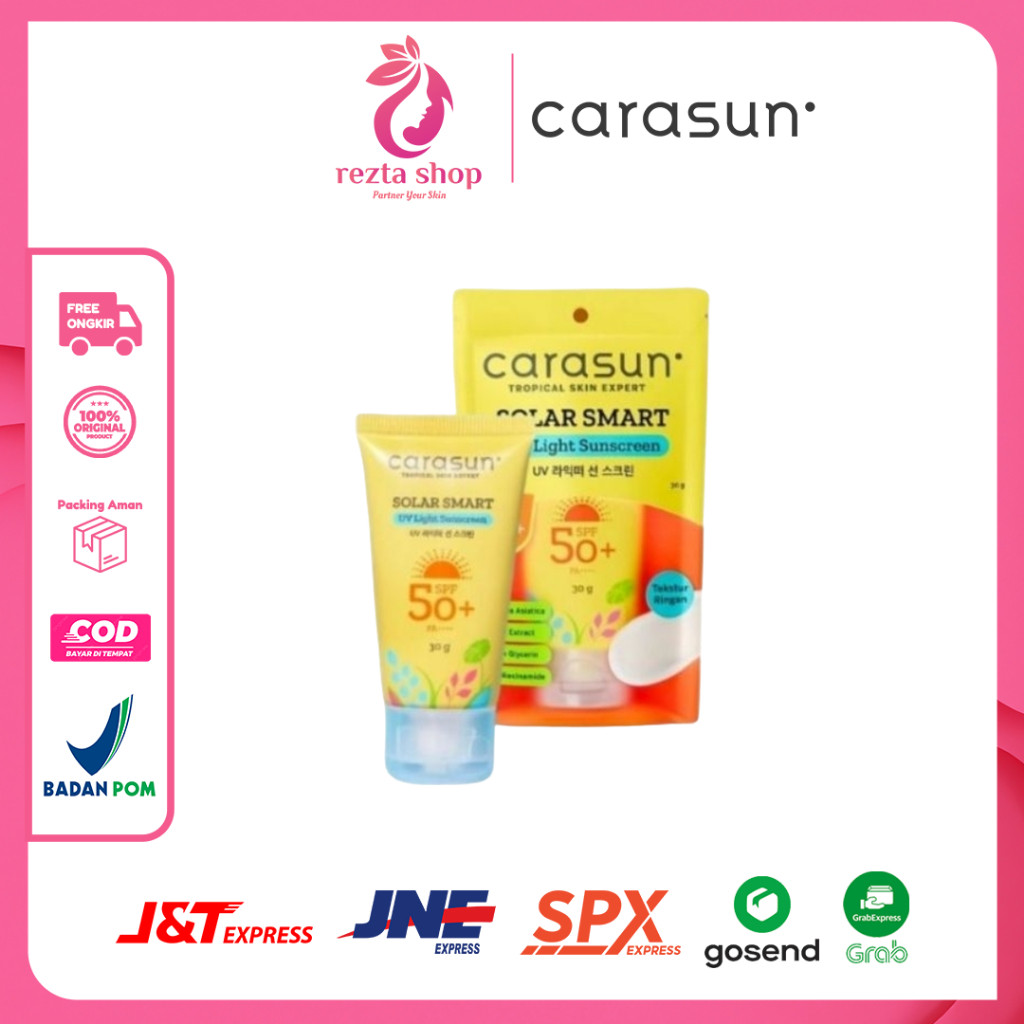 Jual CARASUN Solar Smart UV Light Sunscreen SPF 50+ PA+++ 30gr (KEMASAN ...