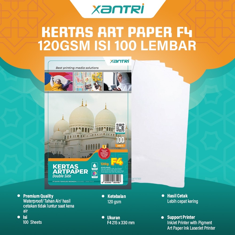 Jual Xantri - Kertas Art Paper F4 120gsm Isi 100 lembar Kertas Art ...