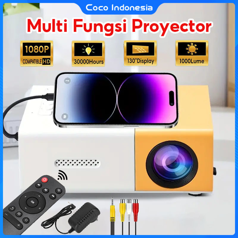 Jual Proyektor Mini Portable Hp Android 4K Full HDMI YG300 Led Mini ...