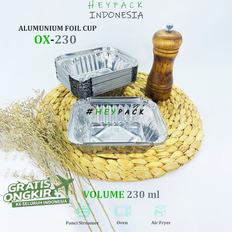 Jual Alumunium Foil Tray Cup OX230 Mentai Bolu Mini Macaroni Schotel Klapertart Brownies ...