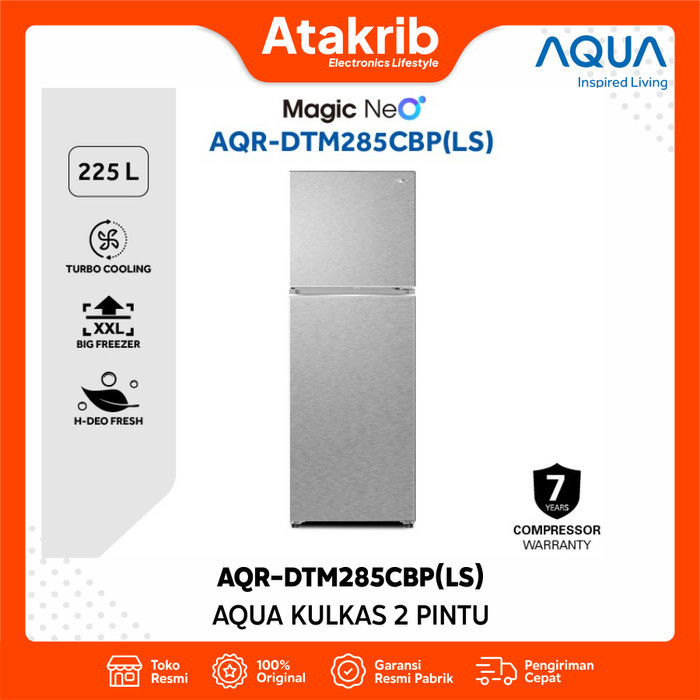 Jual AQUA KULKAS 2 PINTU AQR-DTM285CBP(LS) Turbo Cooling 225L | Shopee Indonesia