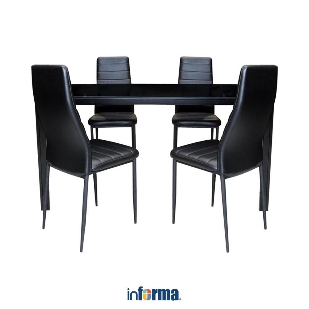 Jual Informa Marven Set Meja Makan 6 Kursi - Hitam Dining Table Set ...