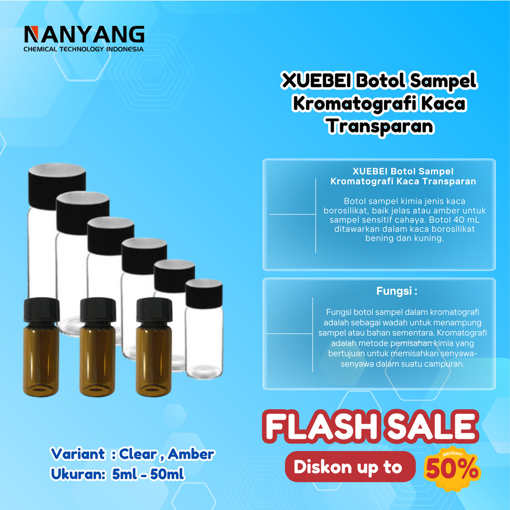 Jual BOTOL SAMPEL KROMATOGRAFI - KACA ( TRANSPARANT) 50 ml | Shopee ...