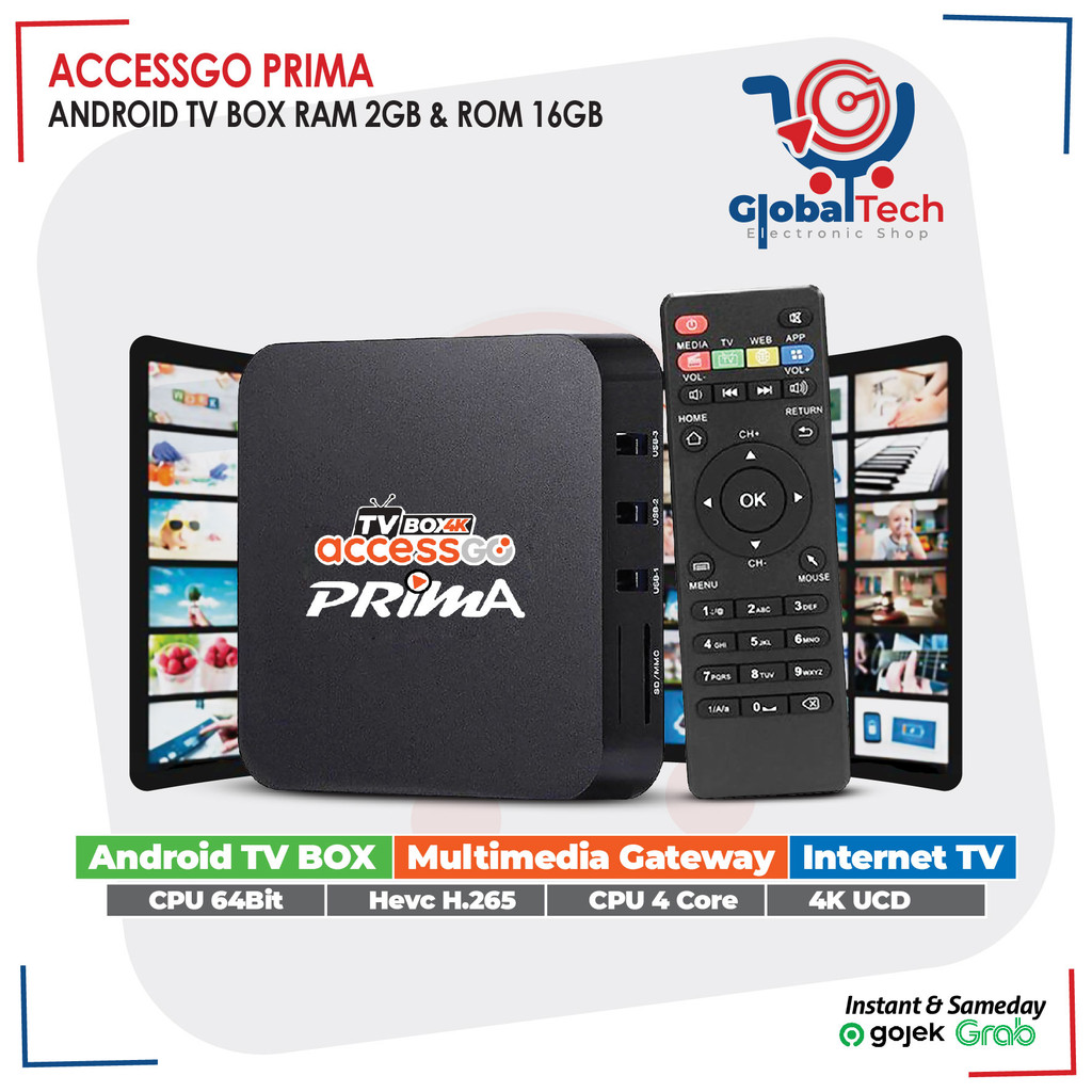 Jual ANDROID TV BOX 4K PRIMA ACCESSGO RAM 2GB & ROM 16GB | Shopee Indonesia