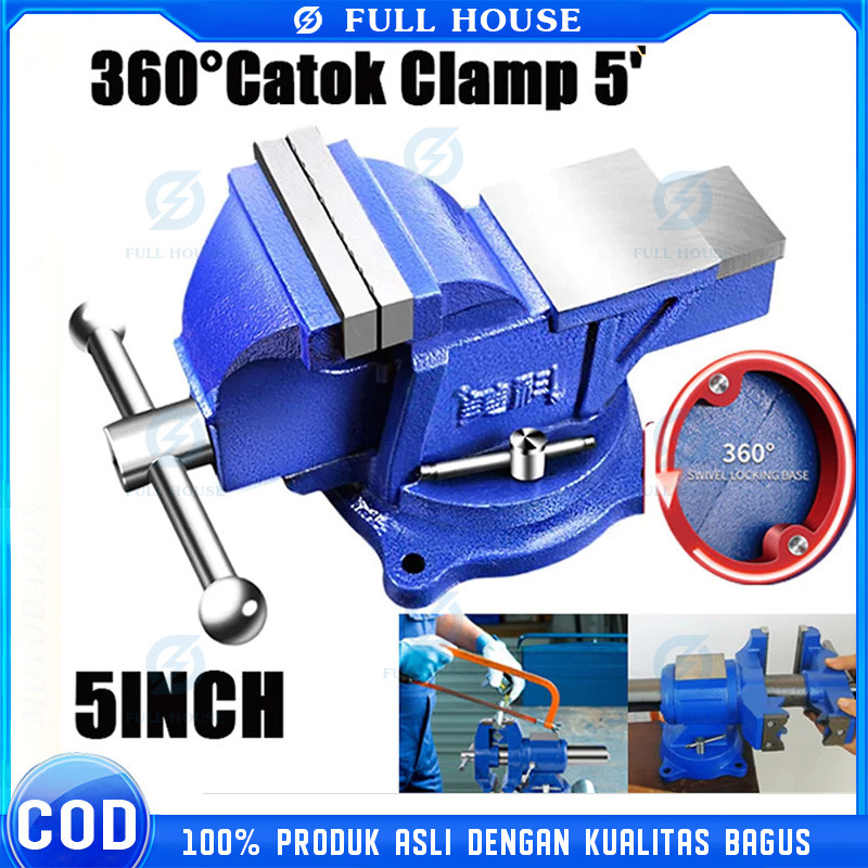 Jual Ready Stok Catok Clamp 5'' Ragum Klem Catok Meja Bench Vise Ragum ...
