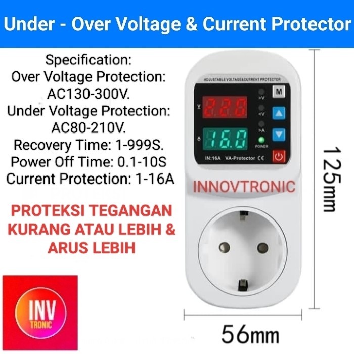 Jual AC Over - Under Voltage & Over Current Protector Proteksi Arus dan ...