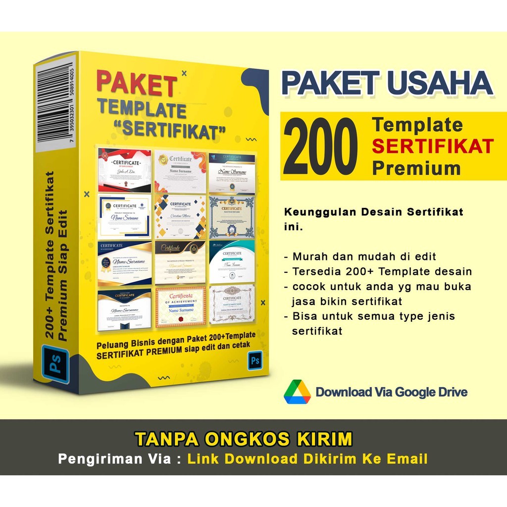 Jual Paket Template Desain Sertifikat Format Psd | CDR | AI | Shopee Indonesia