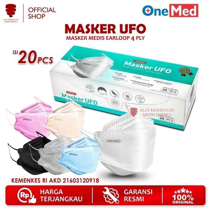 Jual Onemed Masker Earloop Headloop Bedah Karet Debu Face Mask ...