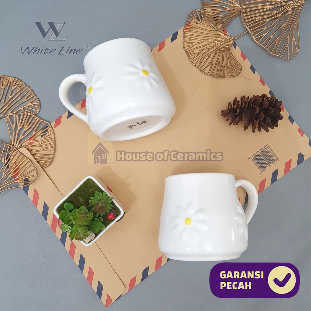 Product image WHITELINE Cangkir Mug Gelas Keramik Sunflower Lucu Unik ...