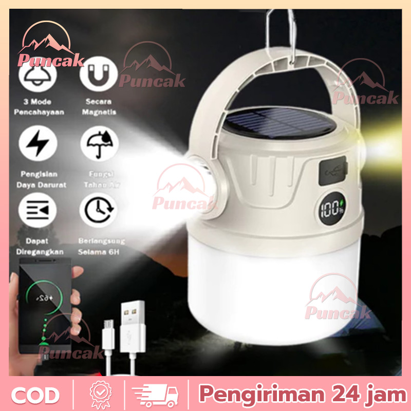 Jual 【PUNCAK】 LED Lampu Tenda Camping/Lampu Emergency Solar Tahan Lama LED Gantung Portable ...