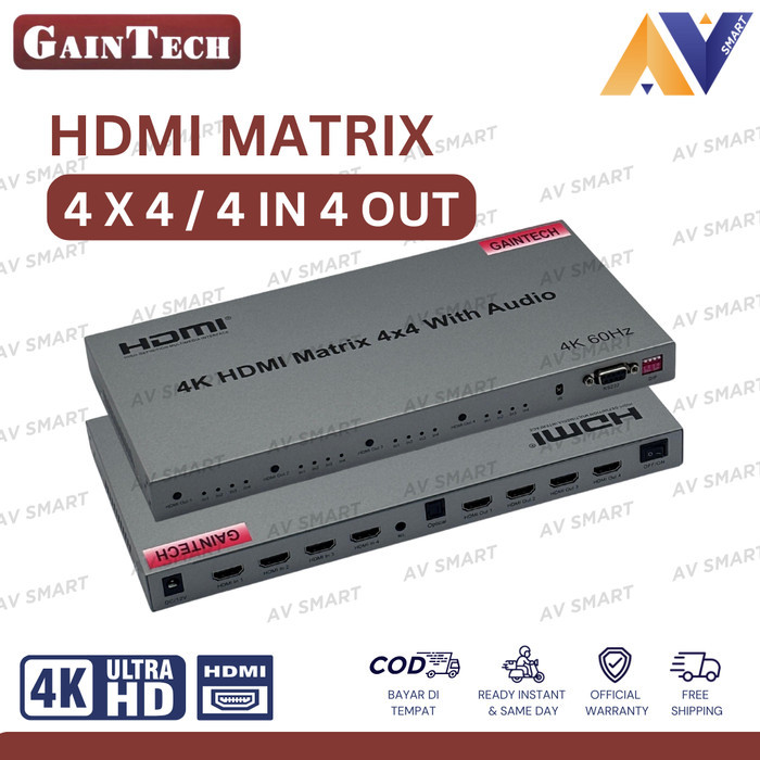Jual GainTech HDMI Matrix Switch Splitter 4x4 / 4 In 2 Out Support 4K ...