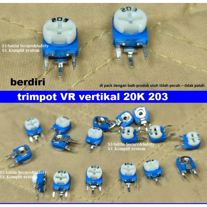 Jual Trimpot Vertikal 20K 203 Berdiri vertical pot VR Variable Resistor ...
