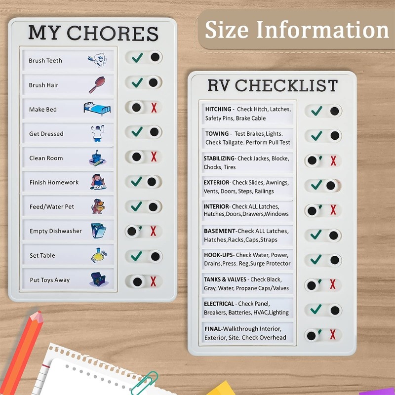 Jual Multi-purpose Wall Hanging Checklist Memo Boards Adjustable My Chores Checklist Board for ...