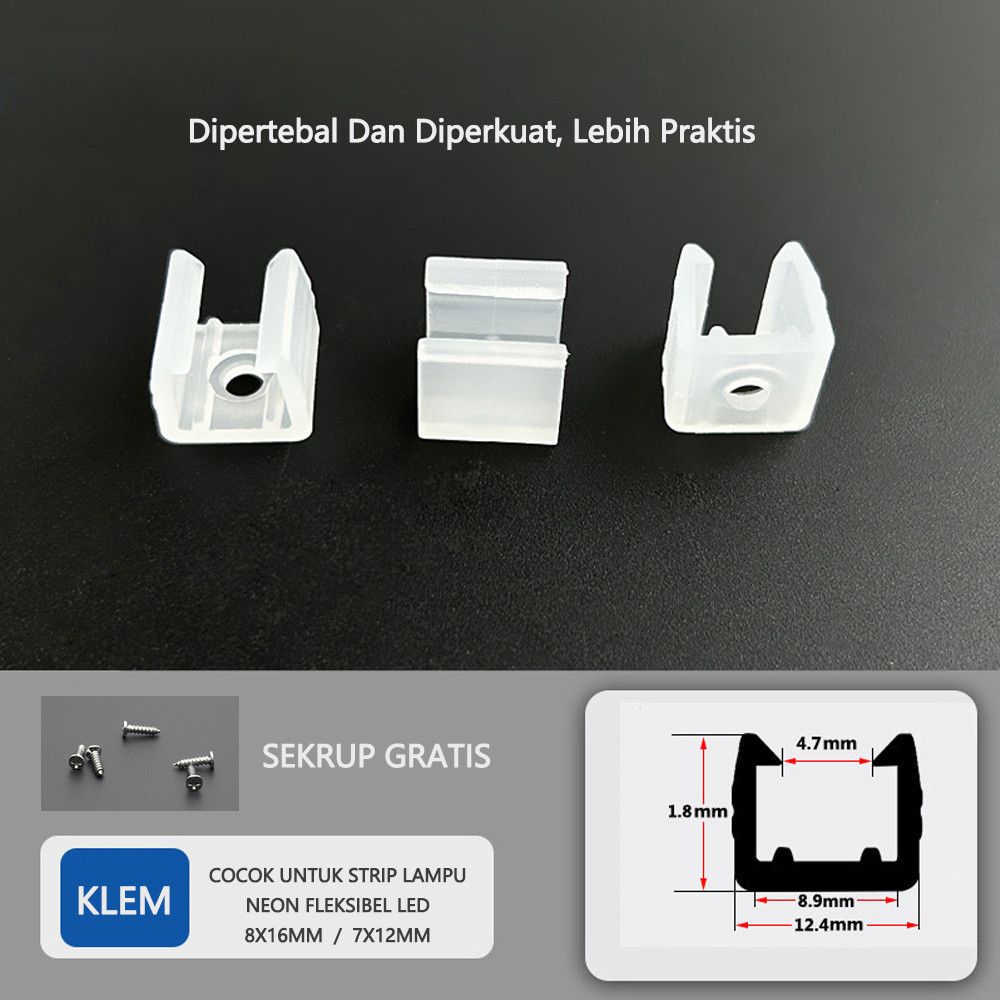 Jual 10pc Klem Lampu Neon LED Neon Flex Lampu Klem Lampu Strip 2835 ...
