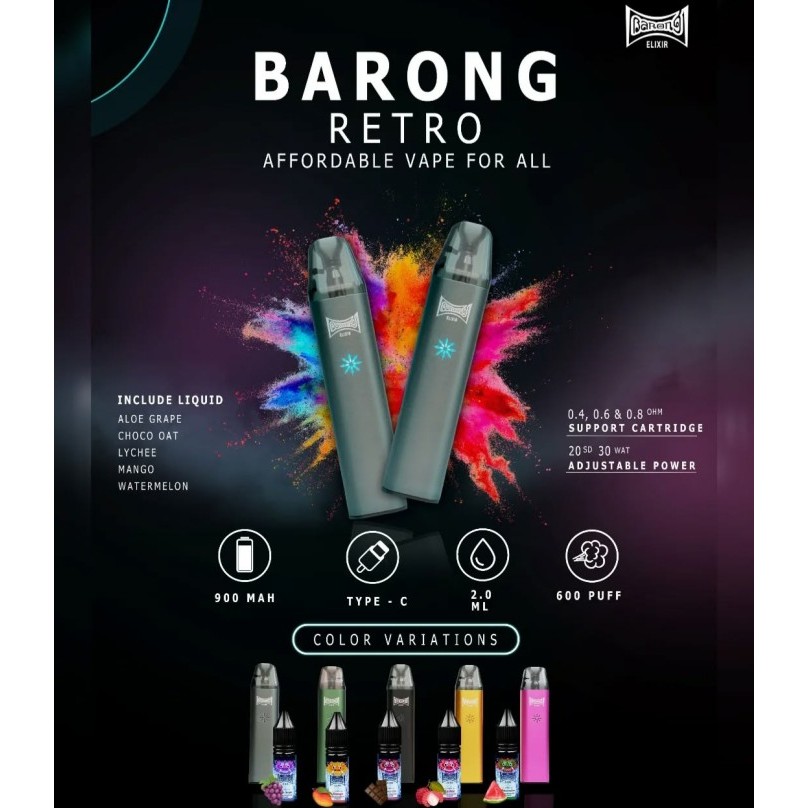 Jual BUNDLE BARONG RETRO POD WITH ELIXIR LIQUID 15ML BY BARONG X IDJ ...