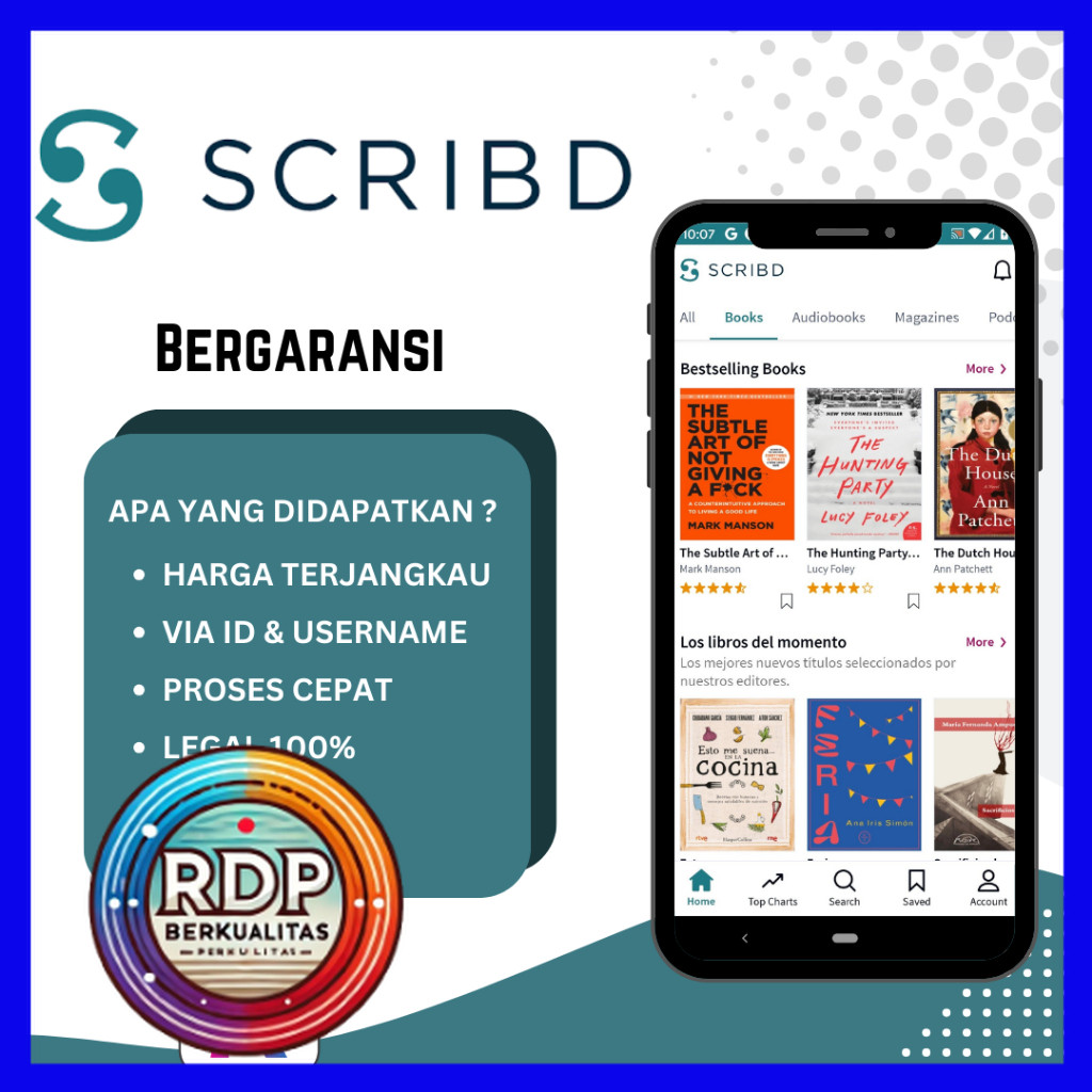 Jual Scribd Premium 1 Tahun ( Akun Private Gratis Perks) | Shopee Indonesia