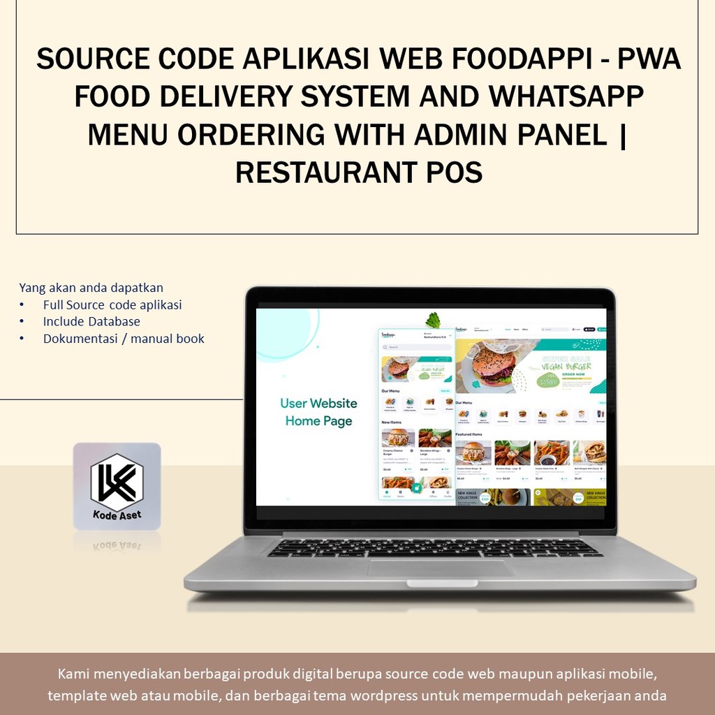 Jual SOURCE CODE APLIKASI WEB FOODAPPI - PWA FOOD DELIVERY SYSTEM AND WHATSAPP MENU ORDERING ...