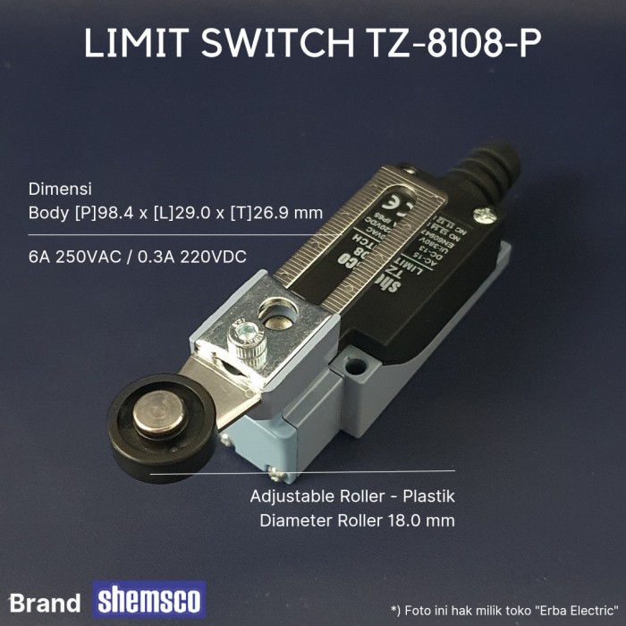 Jual MU99 TZ-8108 Limit Switch Plastik TZ-8 Shemsco CNTD Setara D4V-8108Z Omron | Shopee Indonesia