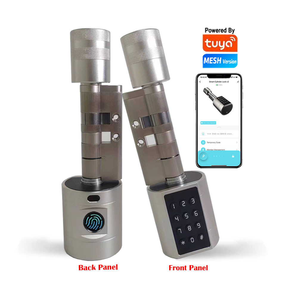Jual Fingerprint Password Smart Lock Cylinder Tuya Bluetooth Adjustable ...