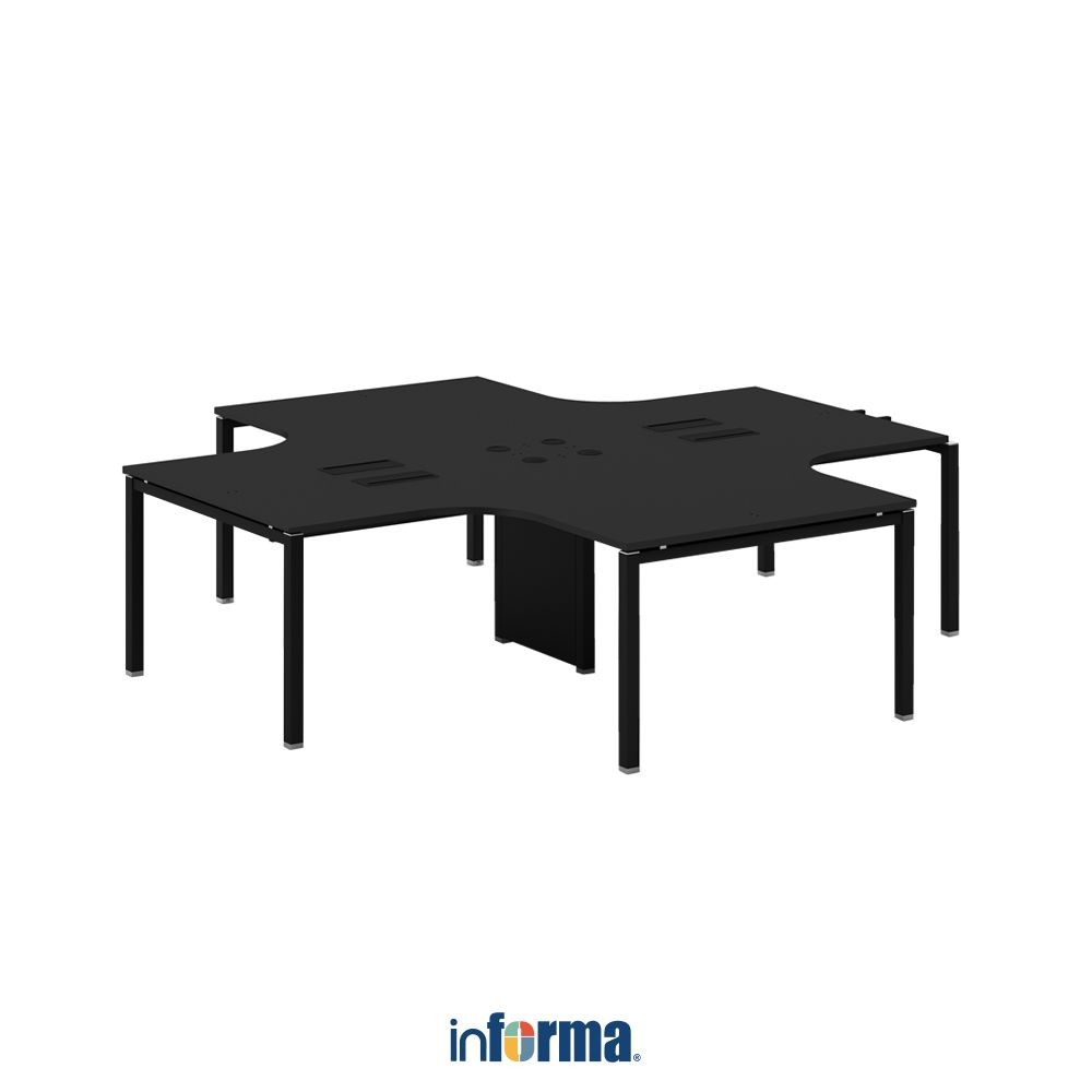 Jual Informa Sieben Meja Kantor Workstation 4 Seater - Hitam | Shopee ...