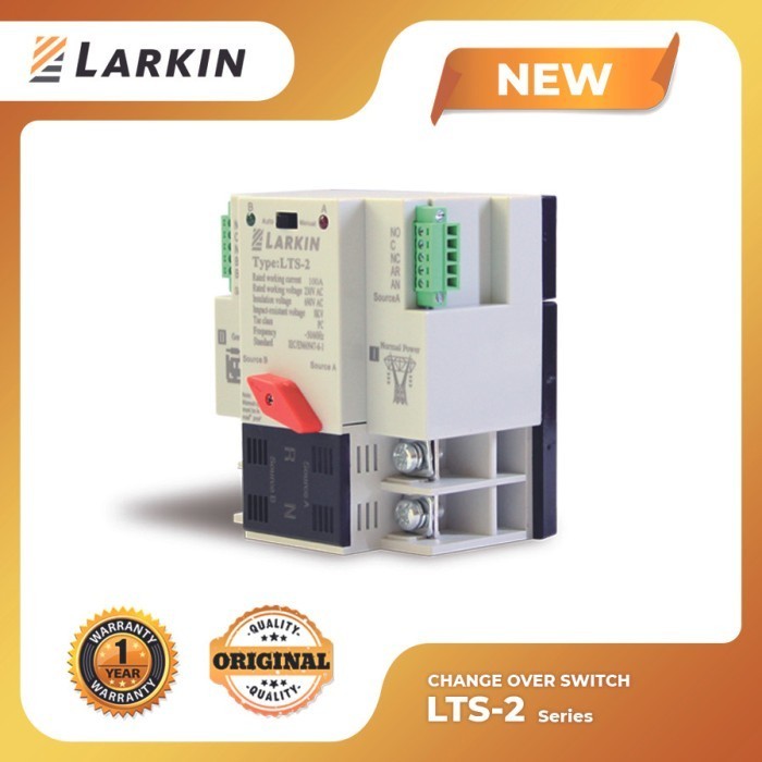 Jual LARKIN COS ATS 2P 100A 2 Pole Motorized LTS2-S-100/2P Modul Otomatis PLN Pindah ke Genset ...