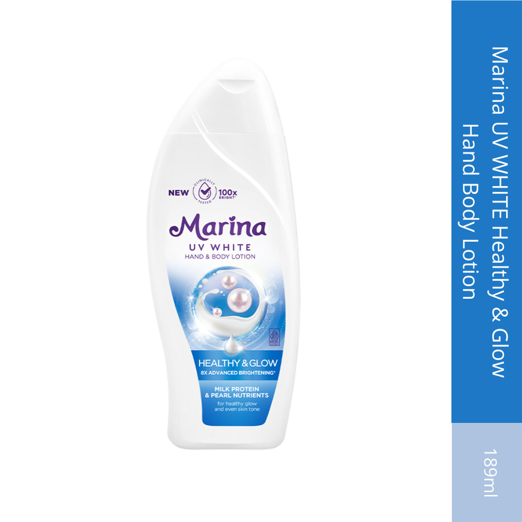 Jual Marina UV White Healthy & Glow Hand Body Lotion 185ml | Shopee ...