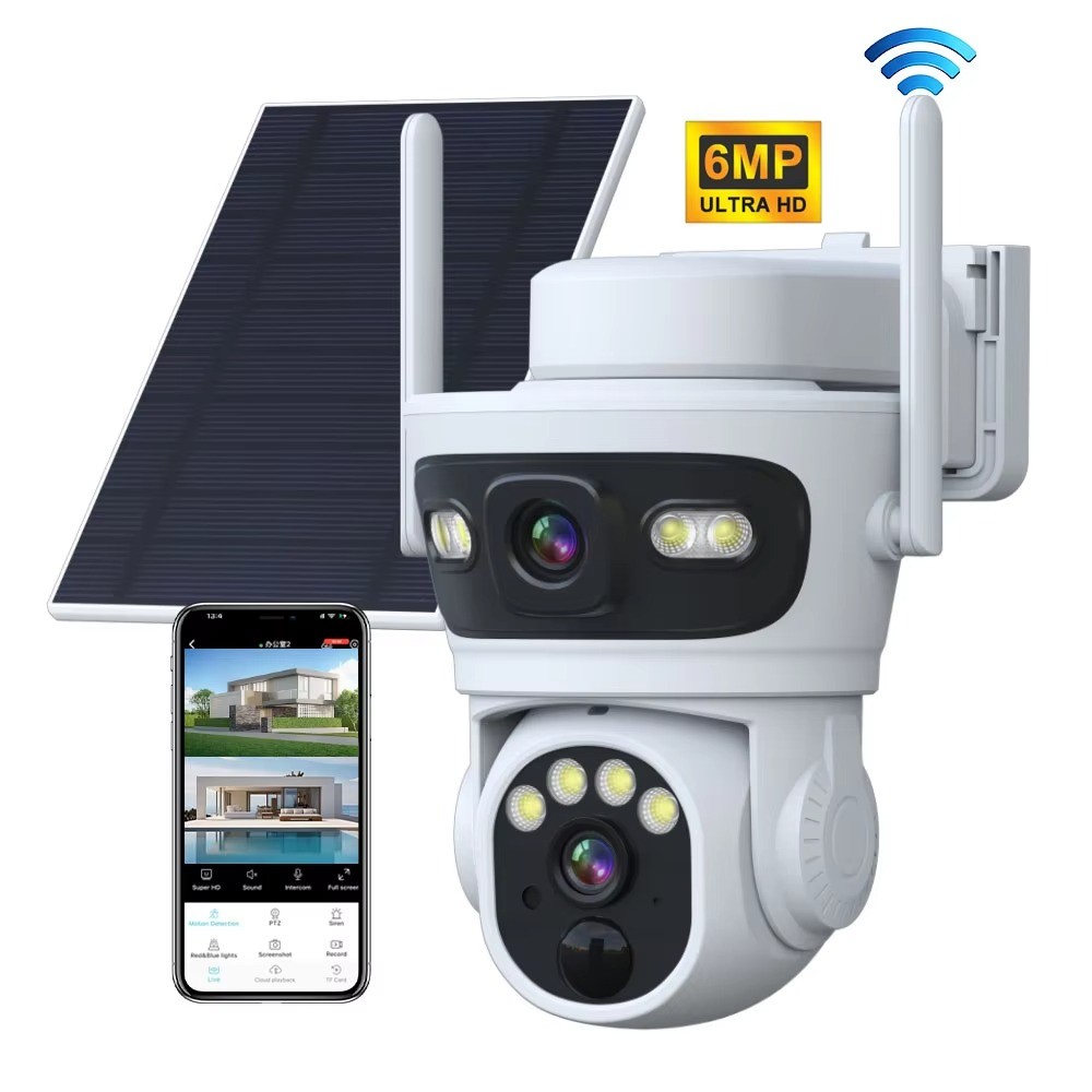 Jual 6MP 3K Wireless Solar Camera Wifi Outdoor PIR Human Detect ...