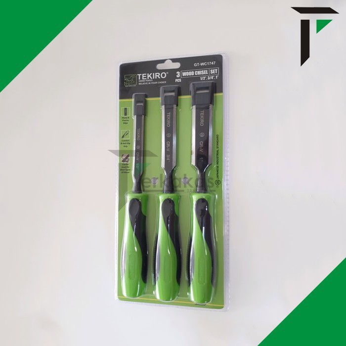 Jual TEKIRO Original Pahat Kayu Set 3 Pcs Gg Fiber Wood Chisel Set ...
