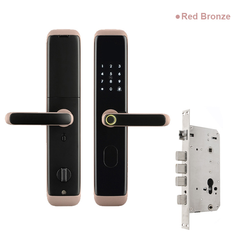 Jual RAYKUBE Biometric Fingerprint Door Lock Intelligent Electronic Lock Fingerprint ...