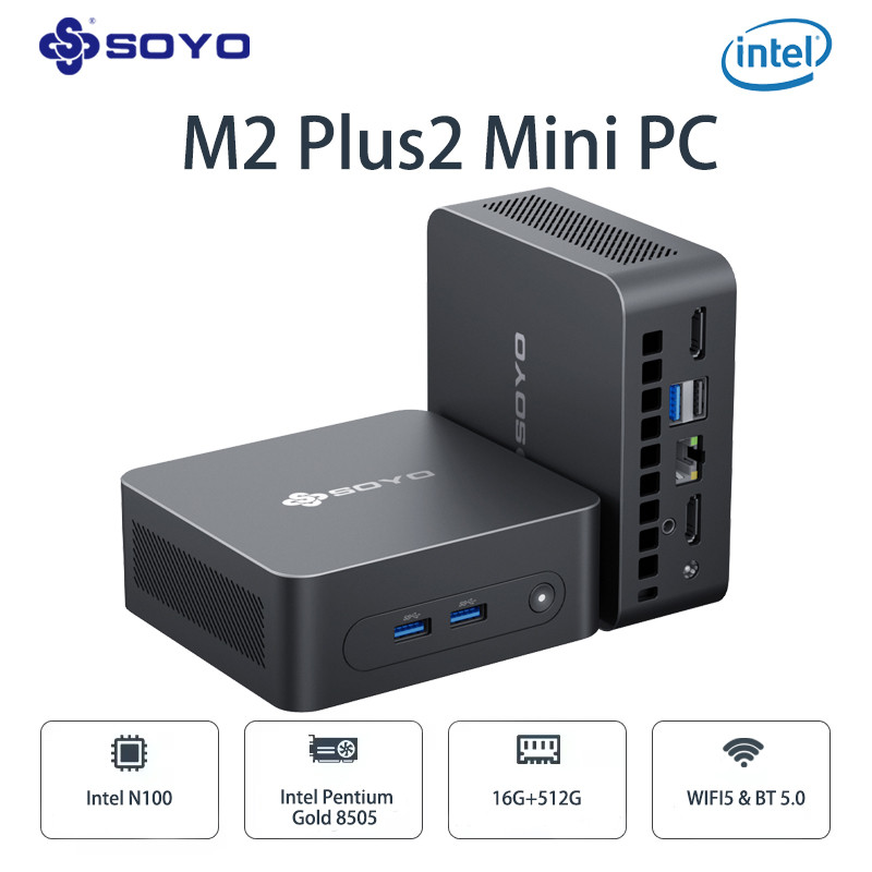 Jual SOYO M2 Plus2 mini PC Intel Alder Lake N100 WiFi5 BT5.0 Windows11Pro 16gb DDR4 512GB PCIE M ...