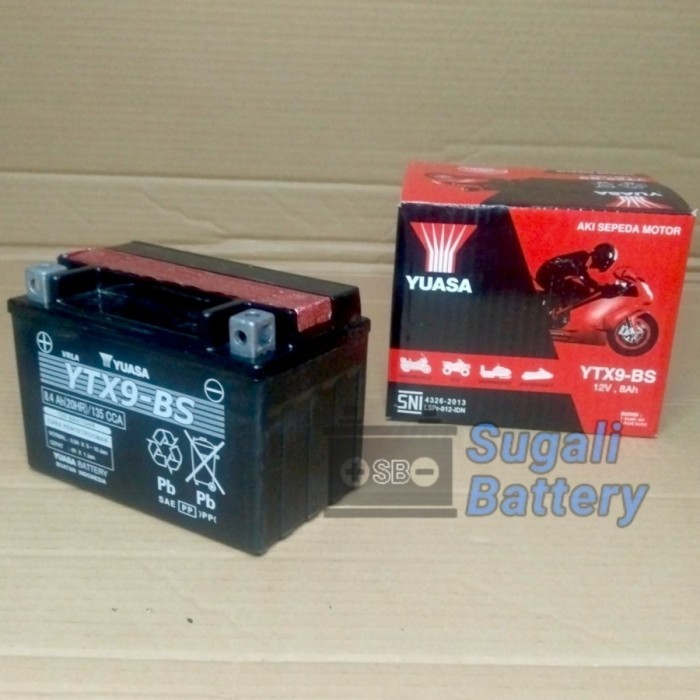 Jual AKI SUZUKI INAZUMA 250, BANDIT 400/600CC, GSX R400 YUASA YTX9-BS MF AKI KERING ORIGINAL ...