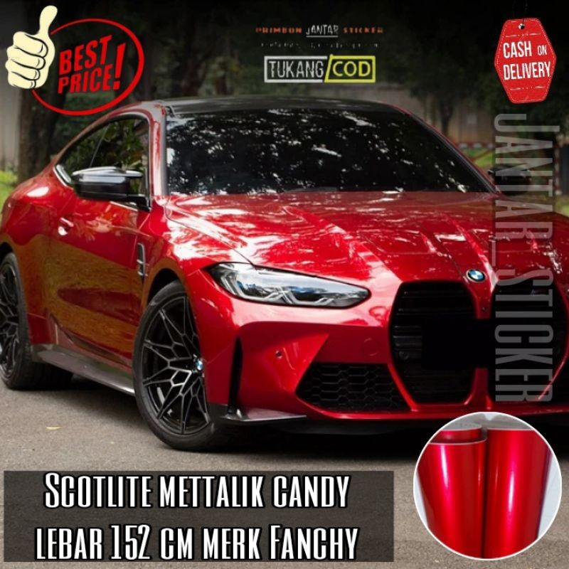 Jual Sticker Scotlite Dark Red Mettalik Candy Lebar 152 cm Stiker Candy ...