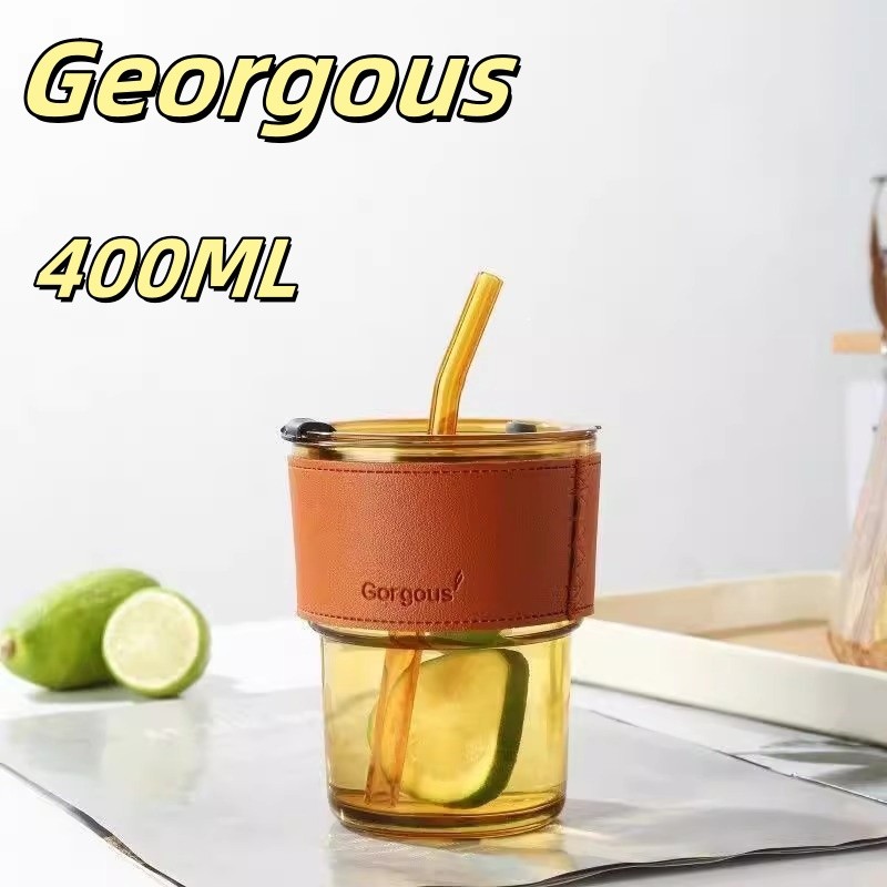 Jual Botol Minum Kaca Estetika Tumblr, Gelas Vintage Dengan Sedotan dan ...