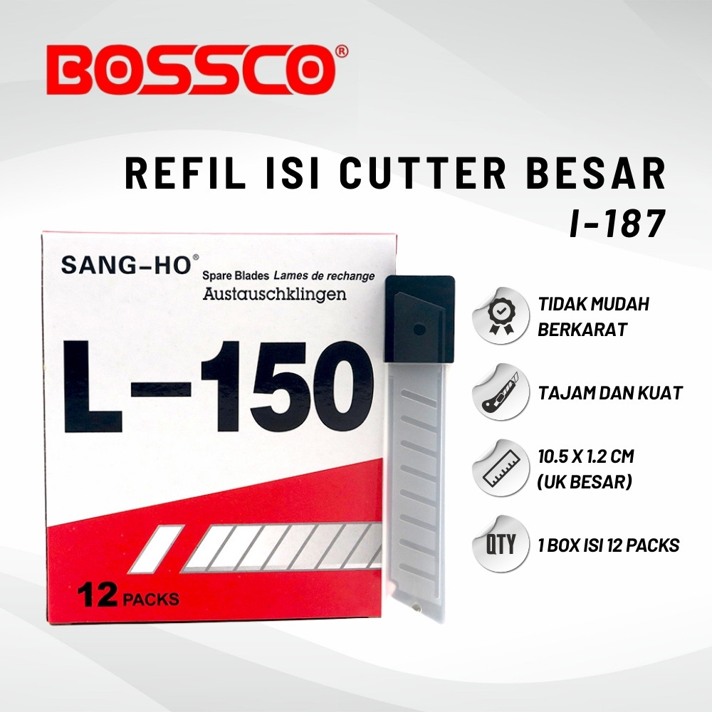 Jual 1 Box isi 12 Tube (60 Pcs) Cutter Blade Refill BESAR/KECIL (L-150 ...
