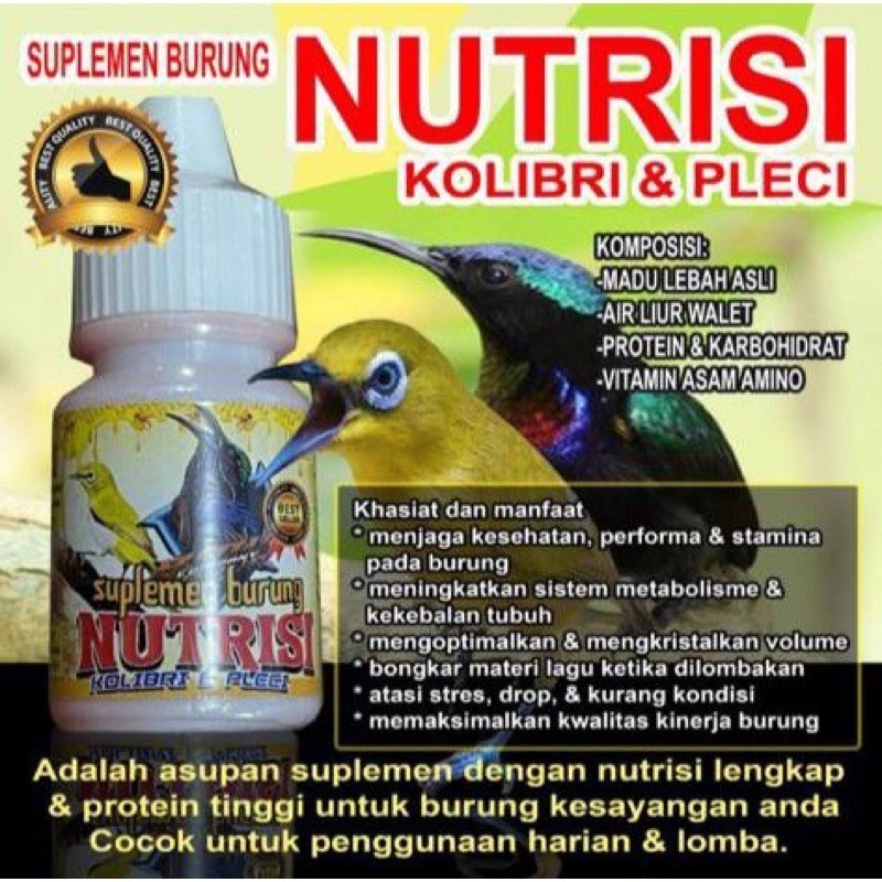 Jual SUPLEMEN NUTRISI BURUNG 10ML Supplement Multivitamin Burung ...