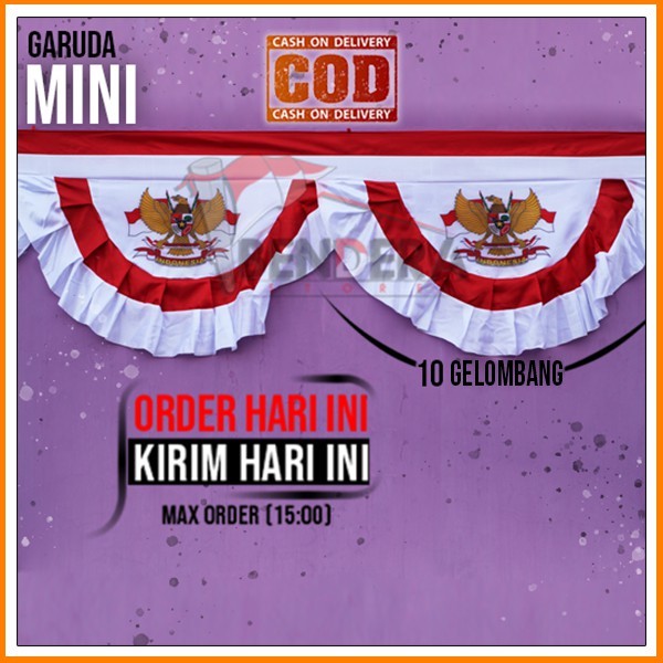 Jual BACKGROUND GARUDA MINI 10 GELOMBANG (7 METER) | Shopee Indonesia