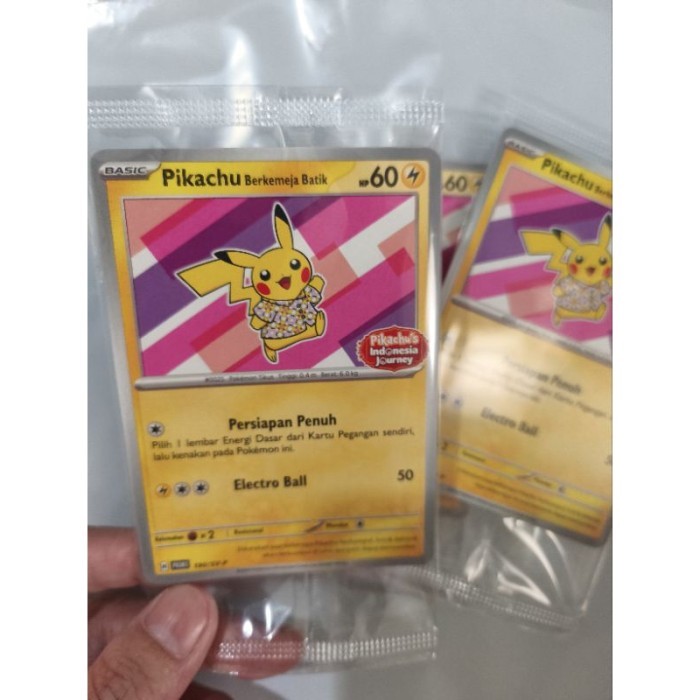 Jual OFFICIAL KARTU POKEMON PIKACHU BATIK COVER GREEN/ Ori kartu ...