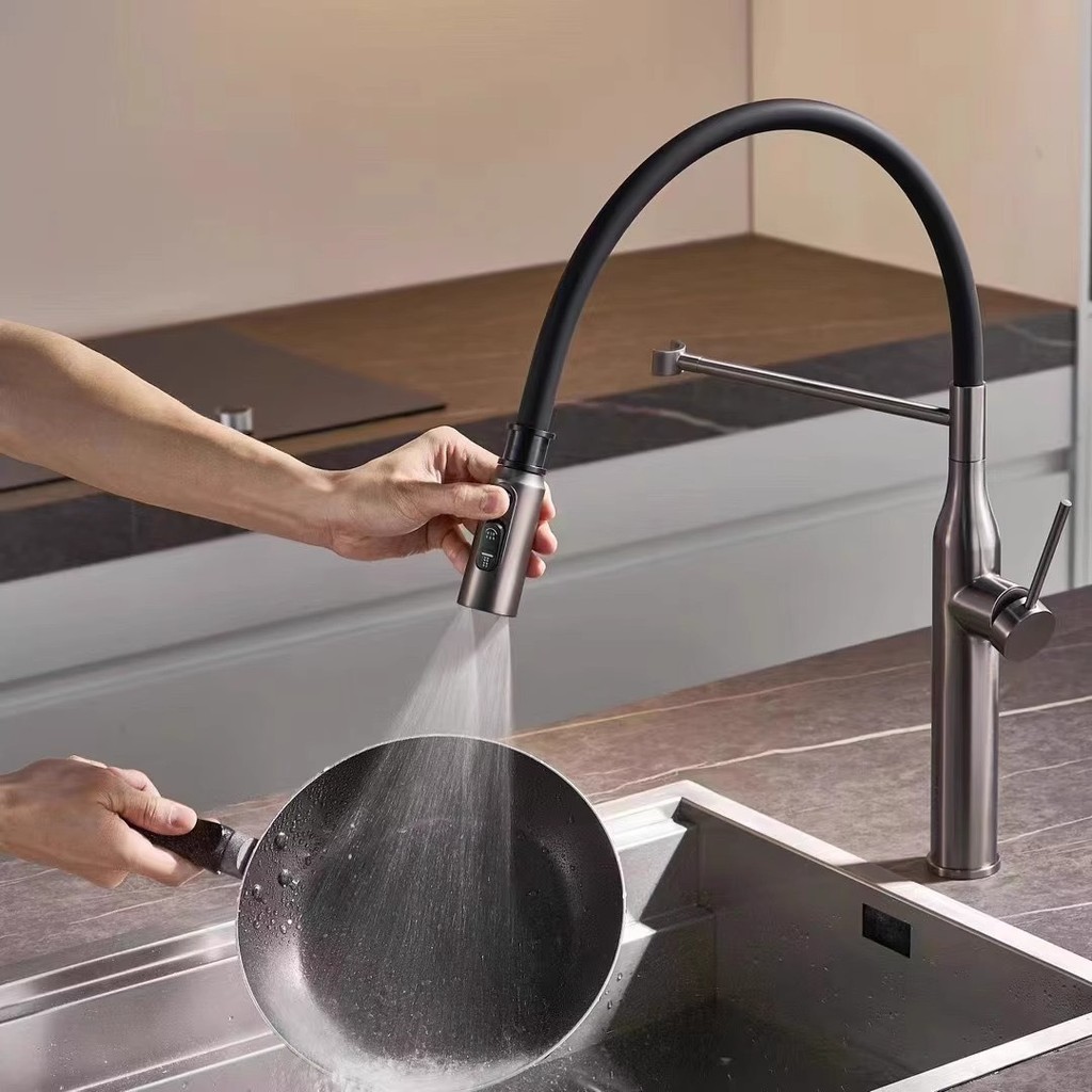 Jual 304 Stainless Steel Magnet Pull-out Kitchen Faucet 360 Degree Hot ...