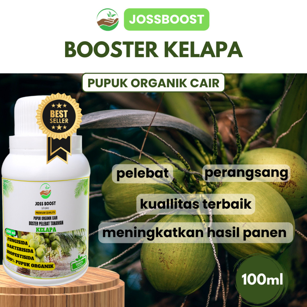 Jual JOSSBOOST pupuk Kelapa 100ml pupuk organik cair buah Kelapa booster Kelapa melebatkan dan ...
