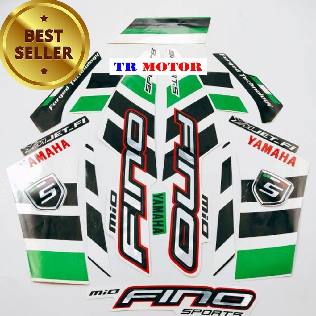 Jual COD - Striping stiker polet motor Yamaha Mio Fino 2014 putih body motor standar | Shopee ...